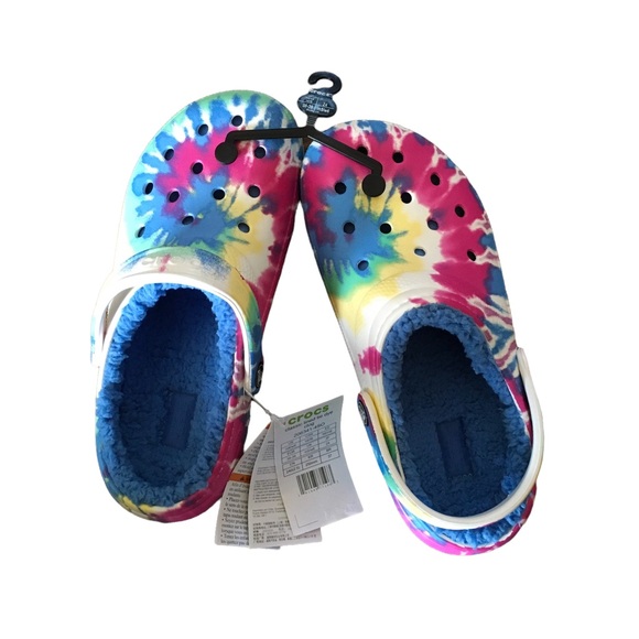 Shoes | Tie Dye Furry Crocs | Poshmark